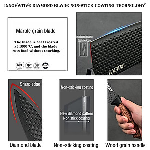 Professional Chef Knife Set 6 Pieces, Black Kitchen Knive Set Sharp Meat Knives for Cooking, Stainless Steel Forged Kitchen Knife with Cutlery Ergonomic Design Wood Handle Chef Knife Gifts Box