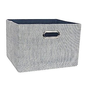 Lambs & Ivy Foldable/Collapsible Storage Bin/Basket Organizer with Handles, Blue