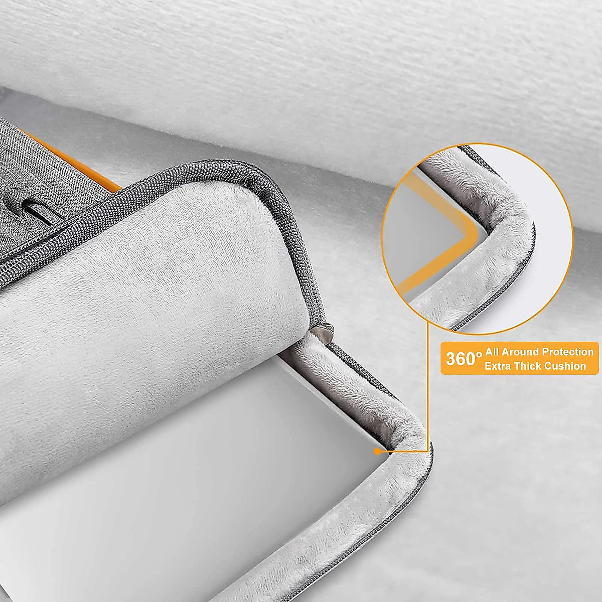 MOSISO 360 Protective Laptop Case 13.3 inch, 13-14 inch Laptop Sleeve Compatible with MacBook Air/Pro 13 / Pro 14, HP Dell Acer ASUS, Side Open Carrying Case with 4 Zipper Pockets&Handle, Gray