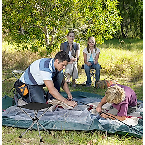 chiitek Foldable Camping Stool Chair Super Compact Ultralight Weight Tiny Size to Carry Out to Hiking, Beach, Camping, Fishing Unfolded Size 12.6 * 12.6 * 13.8inches