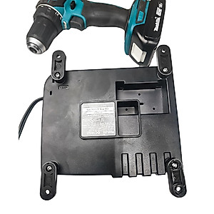 Commander Tool & Garage Organization, Makita Charger Wall Mount for DC18RC, DC18RD, DC18RA, DC18RF, DC18SC, DCB18SD, DC18SF Chargers, Wall Mount Battery Charger Holder (Single, Double, 4-Port Charger)