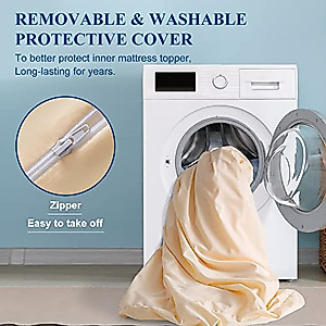 Maxzzz 3 Inch Full Memory Foam Mattress Topper, Gel Infused High Density Bed Topper for Back Pain Relief, Dual Firmness Mattress Topper Enhanced Ventilated Mattress Pad, Certipur-Us Certified