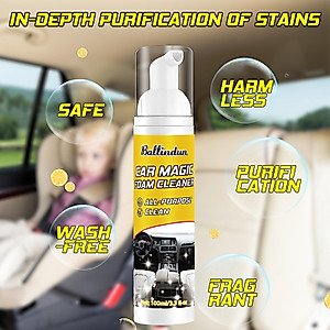 Foam Cleaner For Car, 2 Packs High Effective Foam All Purpose Cleaner, Enhanced Formula Car Magic Foam Cleaner For Car Interior, Multipurpose Foam Cleaner Spray For Carpet, Upholstery, Fabric Washing