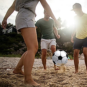 Jishi 16" Soccer Beach Balls Bulk 12-Pack Large Inflatable Blow Up Soccer Balls Party Favor Decorations, Summer Water Fun Birthday Party Gifts, Kids Pool Float Toys Toddler Outdoor Games & Activities