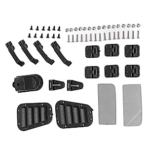 Dilwe RC Door Hinge Handle, Plastic, Car Door Hinge Handles Kit for T4 1/10 RC Vehicle Upgrade Parts, 6 Pcs/Set, Black