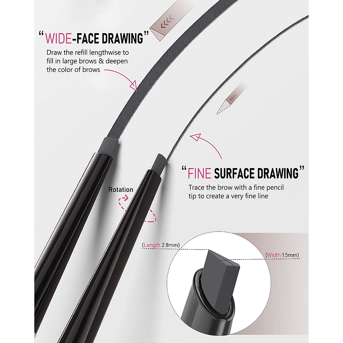 Yfulfill Grey Eyebrow Pencil for Older Women, Gray Eyebrow Pencil for Older Women Waterproof, Eye Brow Pencils for Women Grey, Eyebrow Pen for Gray Hair