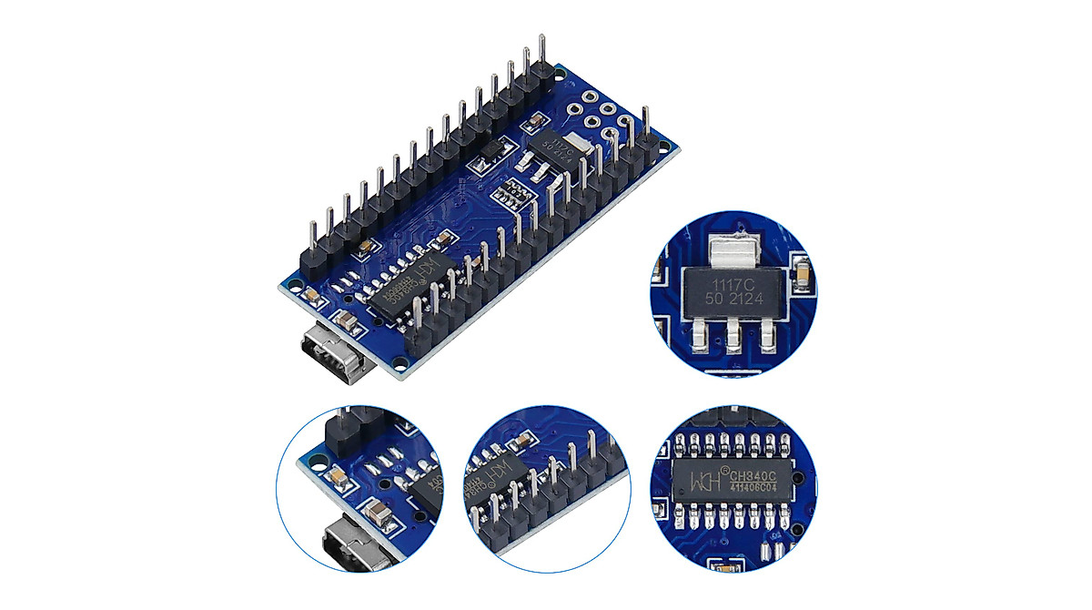 2 Pcs Mini Nano V3.0 Microcontroller Board for Arduino
