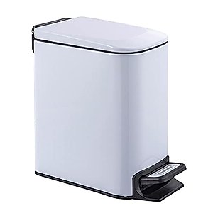 Trash Bin Trash Can Wastebasket Stainless Steel Pedal Bin with Lid, Rectangular Garbage Can Trash Can Garbage Container Bin for Home Kitchen Bathroom Garbage Can Waste Bin (Color : OneColor, Size :