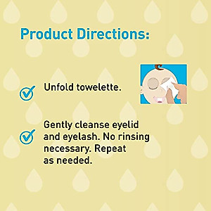 OCuSOFT Baby Eyelid and Eyelash Cleanser, Pre-Moistened Towelette, White/Blue 20 Count