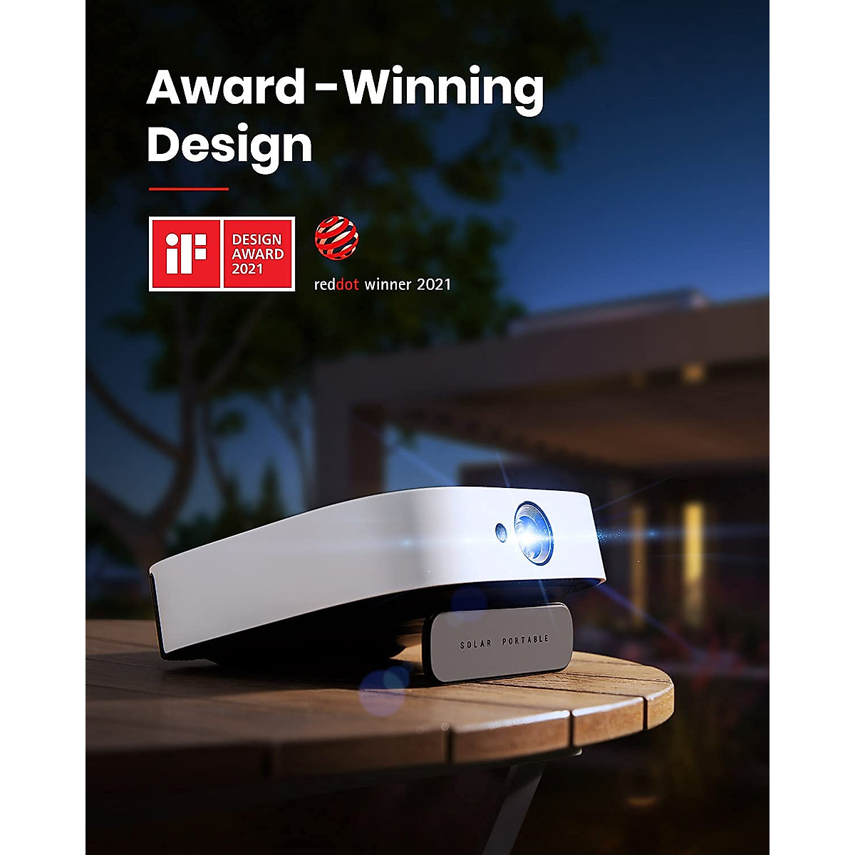 Anker Nebula Solar Portable 1080p Projector with Anker Nebula Projector Lightweight and Adjustable 3-ft Floor Stand