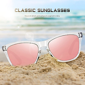 DANAMY Sunglasses Womens Polarized Sunglasses for Women Trendy Designer Mirrored Sunglasses UV400 Protection Sun Glasses