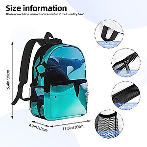 Killer Whale Printed Laptop Backpack For Women Travel Daypack Ergonomic Backpacks For Work Outdoor Sports