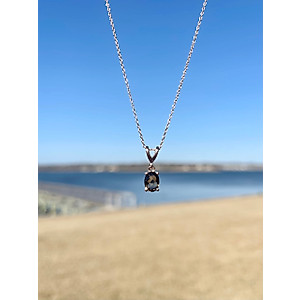 LE VIAN Checkerboard Cut Brown Smoky Quartz V Bail Drop Oval Pendant Necklace for Women in 14k Rose Gold Plated 925 Sterling Silver on 18 Inch Cable Chain with Spring Ring