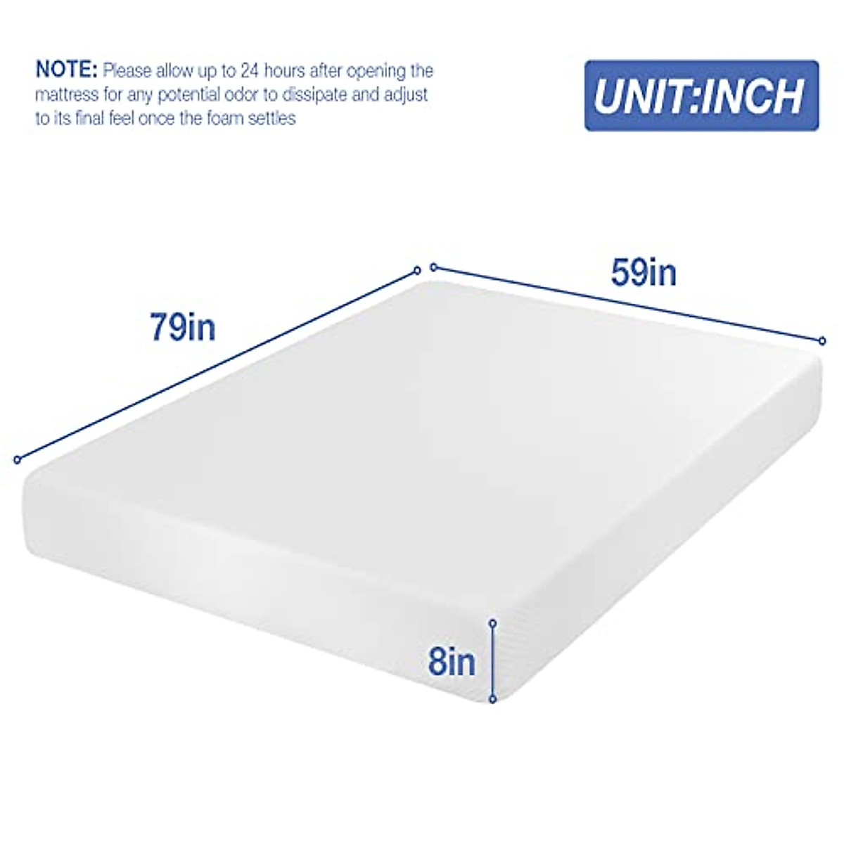 FLL Queen Mattress, 8 inch Medium Firm Feel Gel Memory Foam Mattress with CertiPUR-US Certified Queen Size Mattresses for Cool Sleep & Pressure Relief (White)