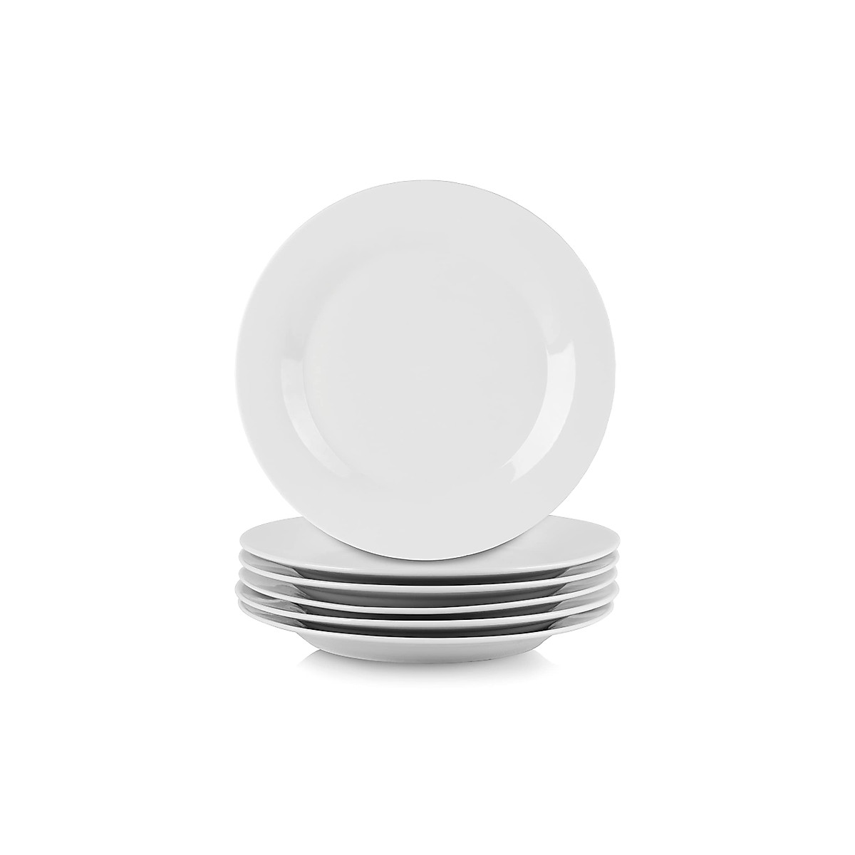 10 Strawberry Street Simply White 7.5" Round Salad Plate, Set of 6