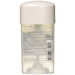 Almay Clear Gel, Anti-Perspirant and Deodorant, Fragrance Free, 2.25-Ounce Stick (Pack of 3)
