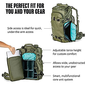 Shimoda Action X30 Water Resistant Camera Backpack - Fits DSLR, SLR, Mirrorless Cameras, Batteries, Lenses, and Other Gear - Core Unit Modular Camera Inserts Sold Separately - Black