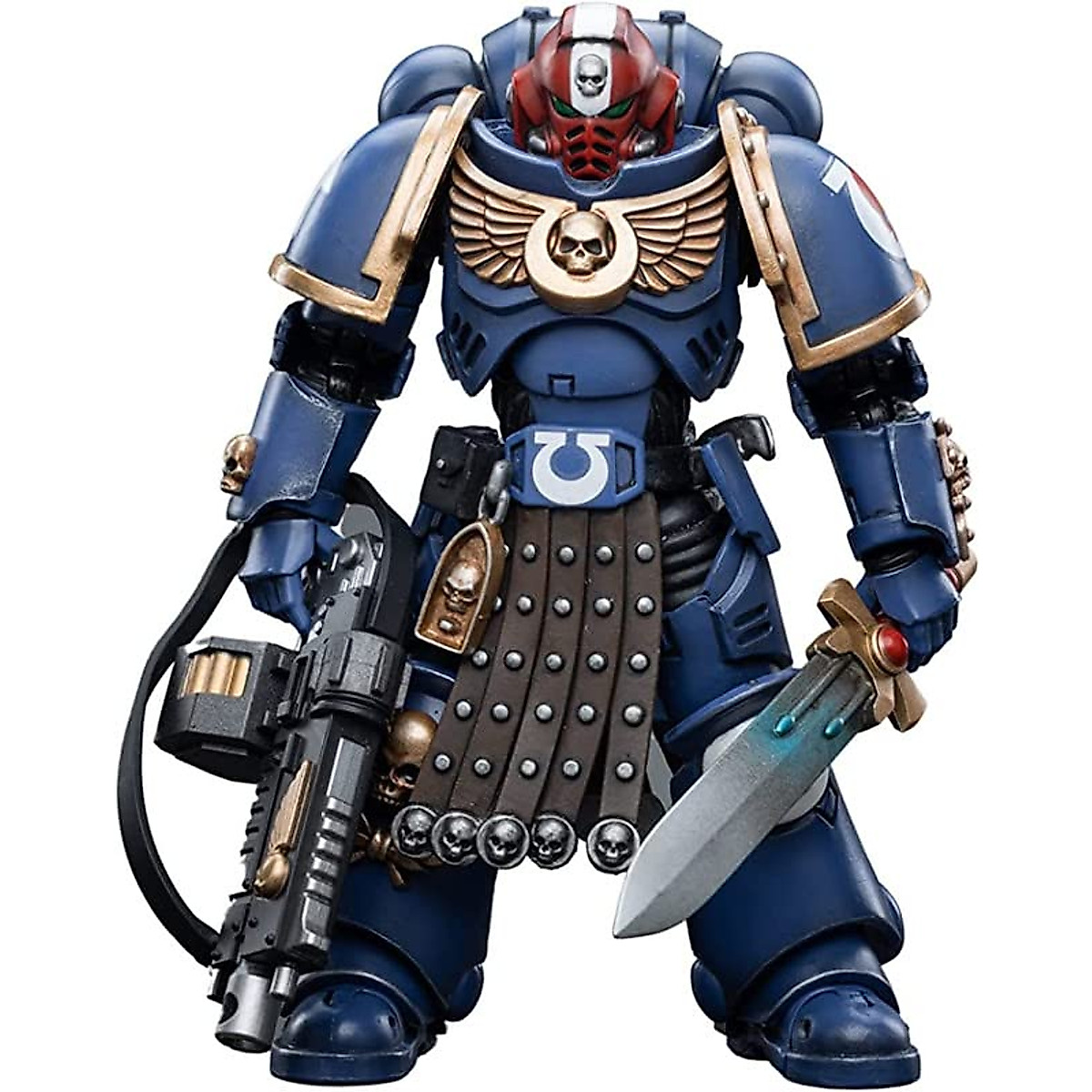 JoyToy 1/18 Warhammer 40,000 Action Figure Ultramarines Intercessor Veteran Sergeant Brother Aeontas (5.3 Inch)
