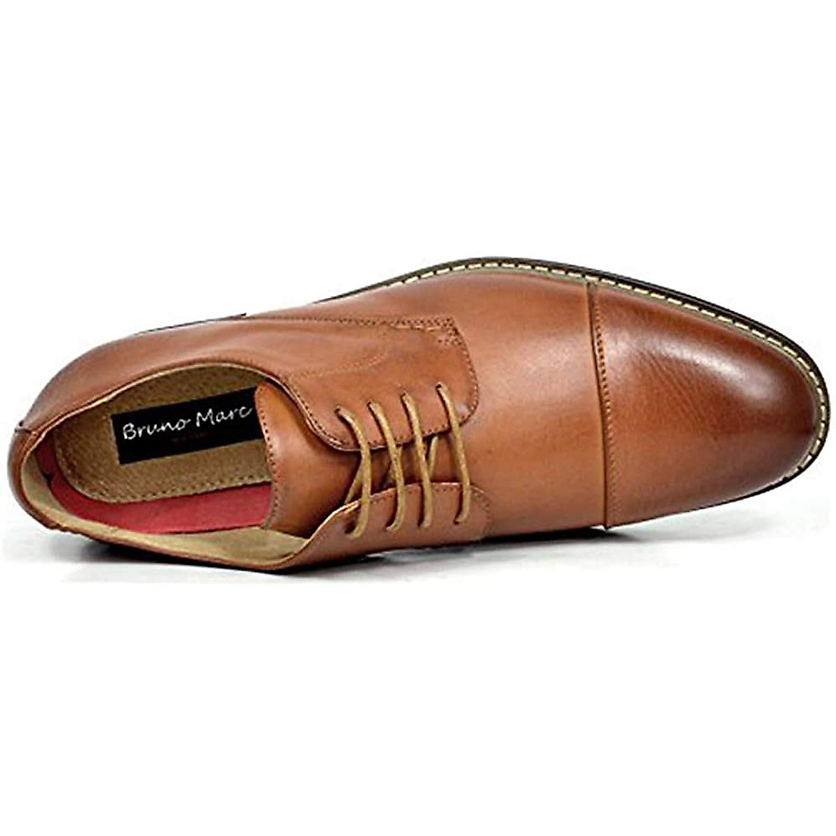 Bruno HOMME MODA ITALY PRINCE Men's Classic Modern Oxford Wingtip Lace Dress Shoes,PRINCE-6-BROWN,10.5 D(M) US