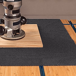 POWERTEC 71014 Non-Slip Woodworking Mat Pad, 24in x 48in – Large Liner for Cabinet, Bathroom, Drawer, Router, and Sander, Black