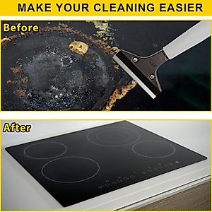 Greeily Floor Scraper Long Handle, 31" Floor Scraper Tool Made of Thickened Stainless Steel Material Can be Used to Remove Tile Ceiling Linoleum Carpet Paint Quickly and Easily (31" (Black Handle))