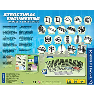 Thames & Kosmos Structural Engineering: Bridges & Skyscrapers | Science & Engineering Kit | Build 20 Models | Learn about Force, Load, Compression, Tension | Parents' Choice Gold Award Winner, Blue