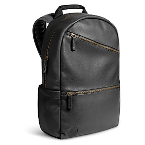 Simple Modern Vegan Leather Backpack for Women & Men | Mini Backpack Purse for Girls and Boys Cute Small Faux PU Leather Travel Bag for Work | Legacy Collection | Medium (17" tall) | Black