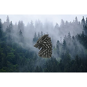 Department 56 Game of Thrones House Stark Direwolf Sigil Bookholders Bookends, 6.02 Inch, Black