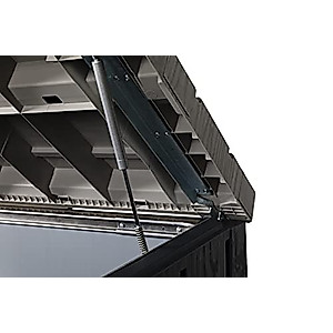 Toomax Stora Way All-Weather Outdoor Horizontal 6 x 3.5' Storage Shed Cabinet for Garden Tools and Yard Equipment, Taupe Gray Box, Anthracite Lid