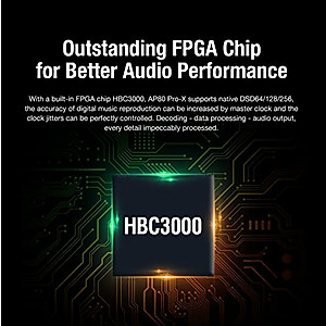 Hidizs AP80 PRO-X Portable Balanced Lossless MQA Bluetooth Music Player with Dual ESS9219C DAC Chips and Supports MQA 8X/LDAC/apt-X/AAC/USB DAC/DSD256/HiBy Link Hi-Res Audio Wireless DAP (Black)