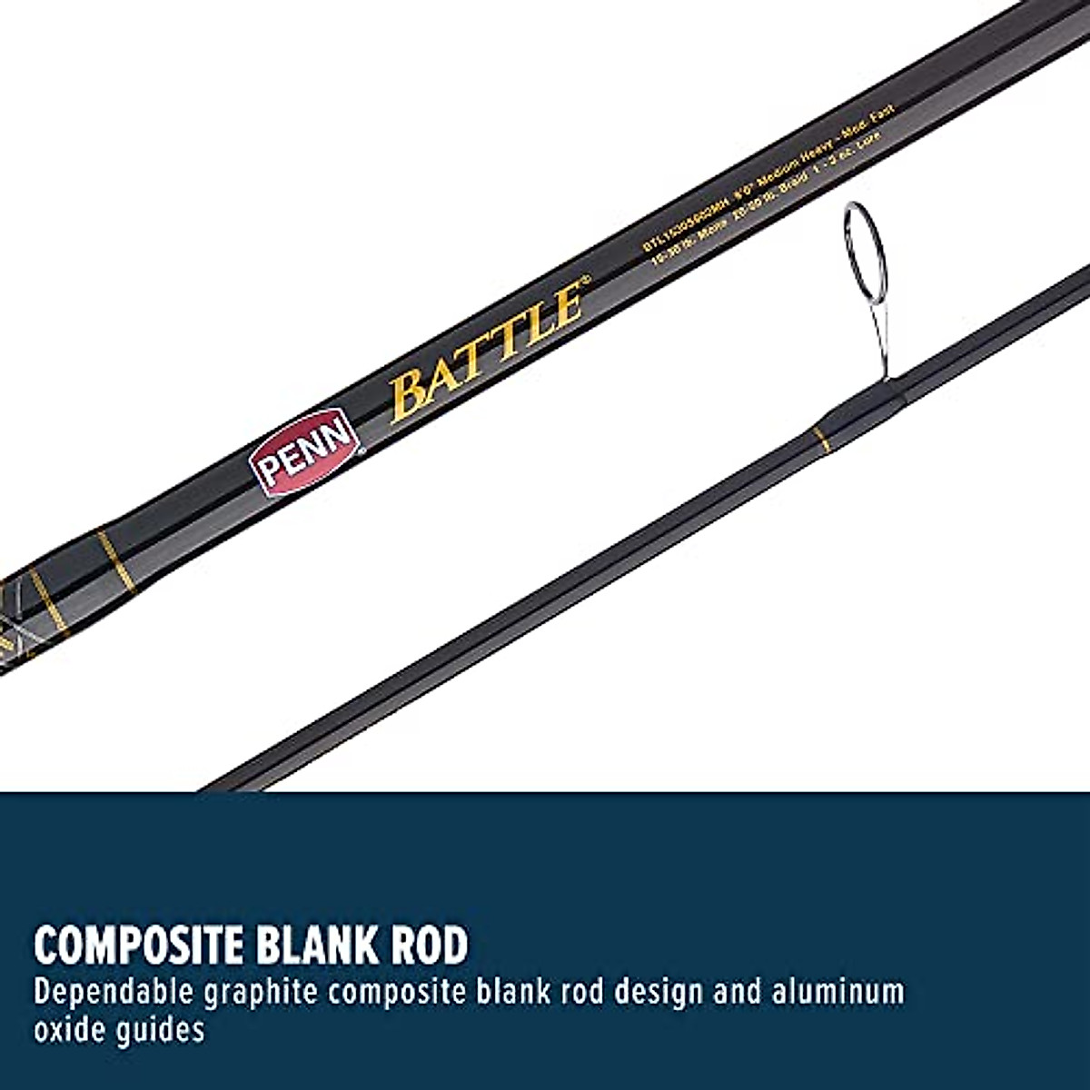 PENN Battle Spinning Reel and Fishing Rod Combo Kit with Spare Spool and Reel Cover, Black, 4000 - 7' - Medium - 1pc