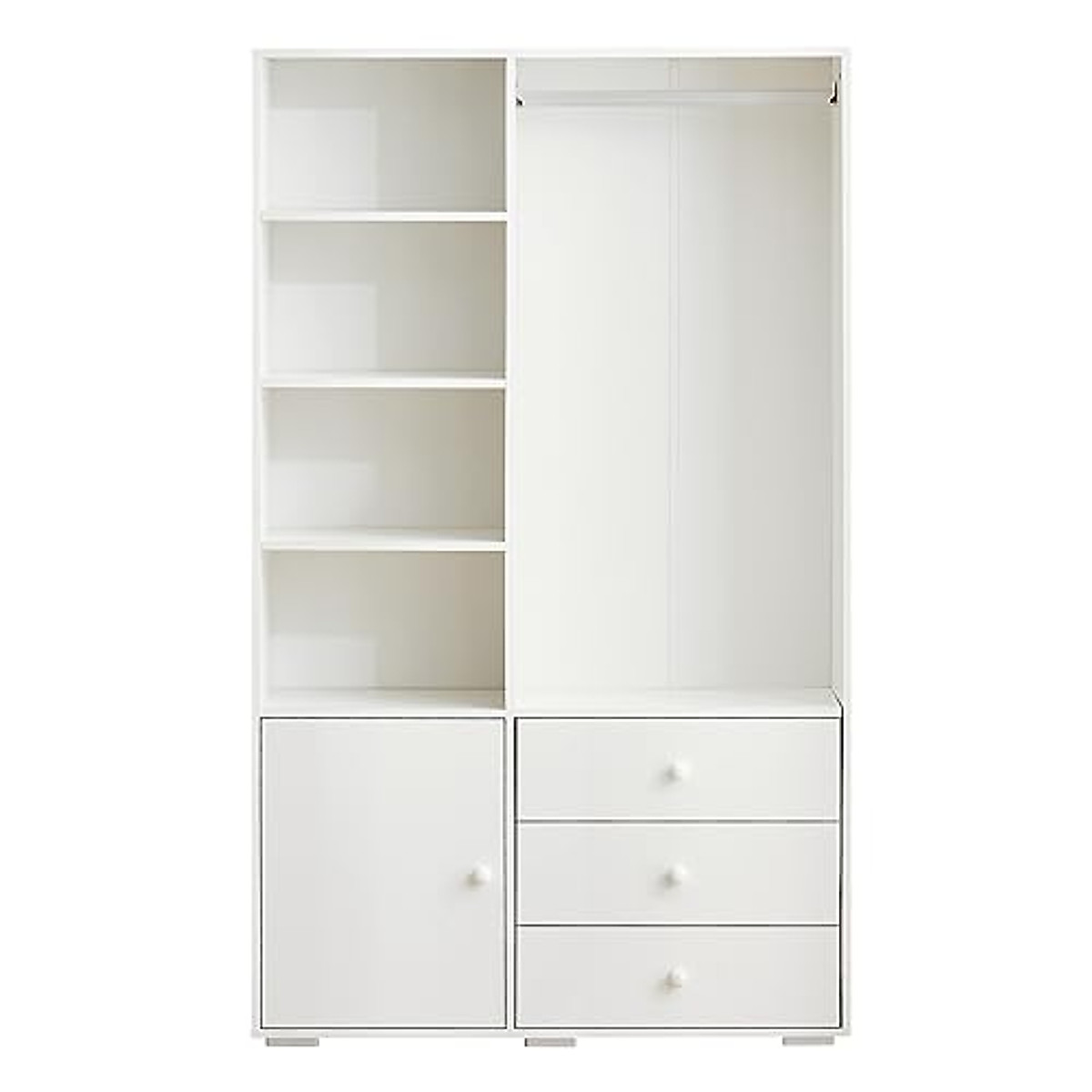UDeuxff Bedroom Armoire，Wardrobe Armoire Closet, Drawers and Shelves, Handles, Hanging Rod, for Bedroom ，White (A)