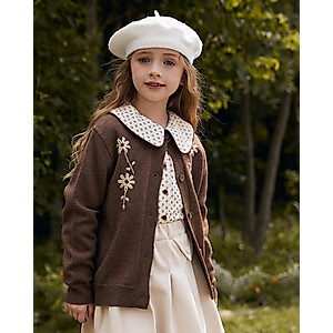 AWAYTR Wool French Beret Hats - Solid Color Artist Beret Hat for Women and Kids (White,Adult)