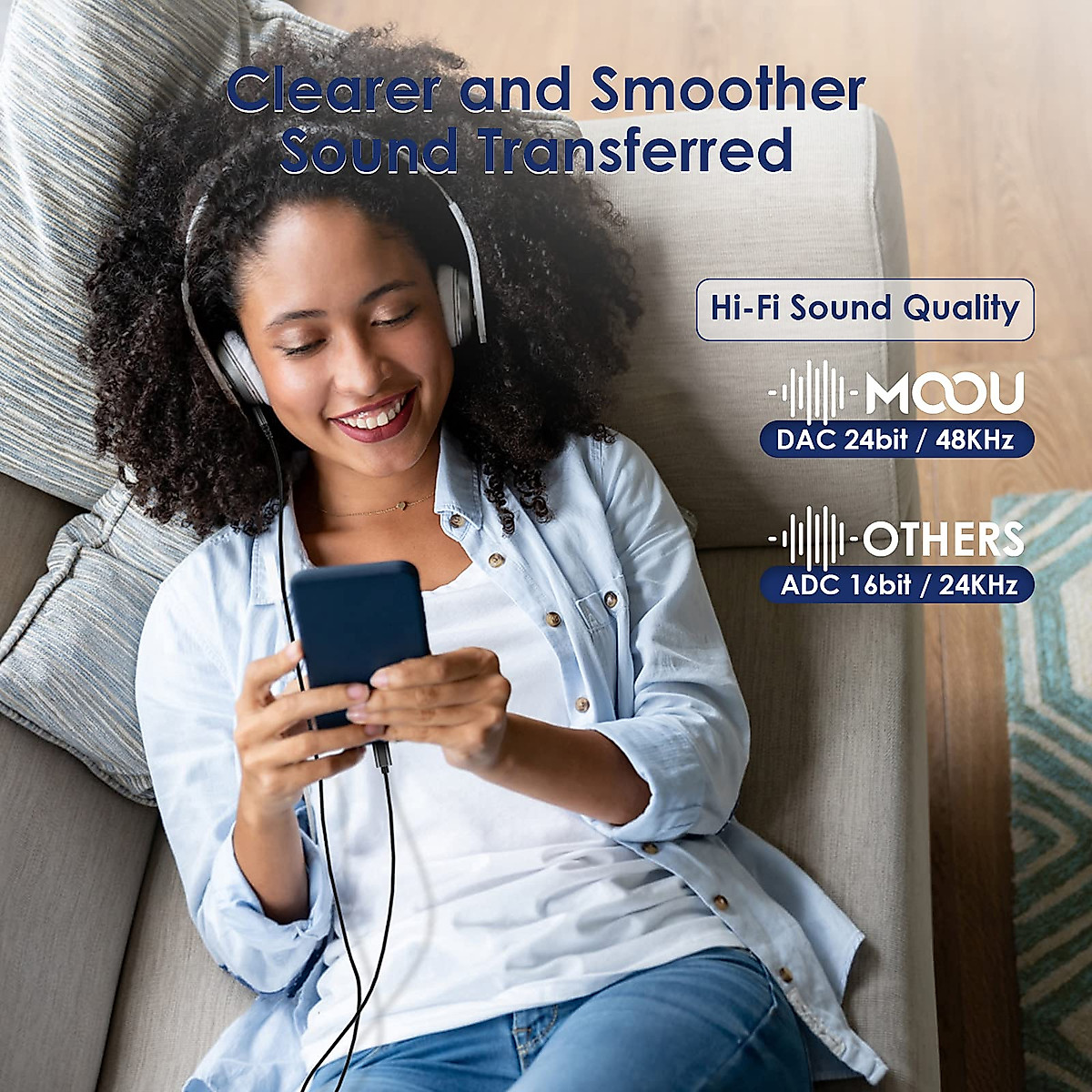 MOOU iPhone Aux Cord for Car, Apple MFi Certified Lightning to 3.5 mm Audio Cable, 6.6FT, Compatible with iPhone 14/13/12/11/X/XS/XR/8, Speaker Adapter