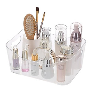 YBM HOME Storage Bins - Open Plastic Organizers and Storage Basket for Kitchen Pantry Organization, Under Sink Bathroom Storage, Toy Baskets, Food Storage Box Containers (Small - Clear 2 Packs)