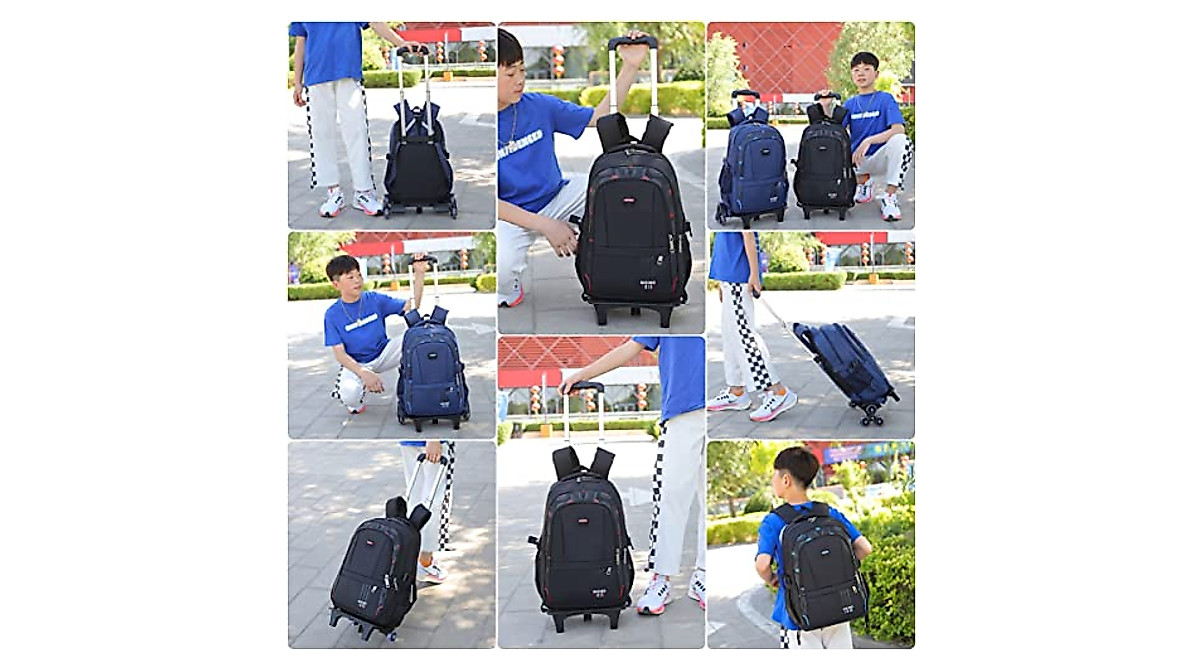 Durable Rolling Backpack for Kids | Trolley Bag with Wheels