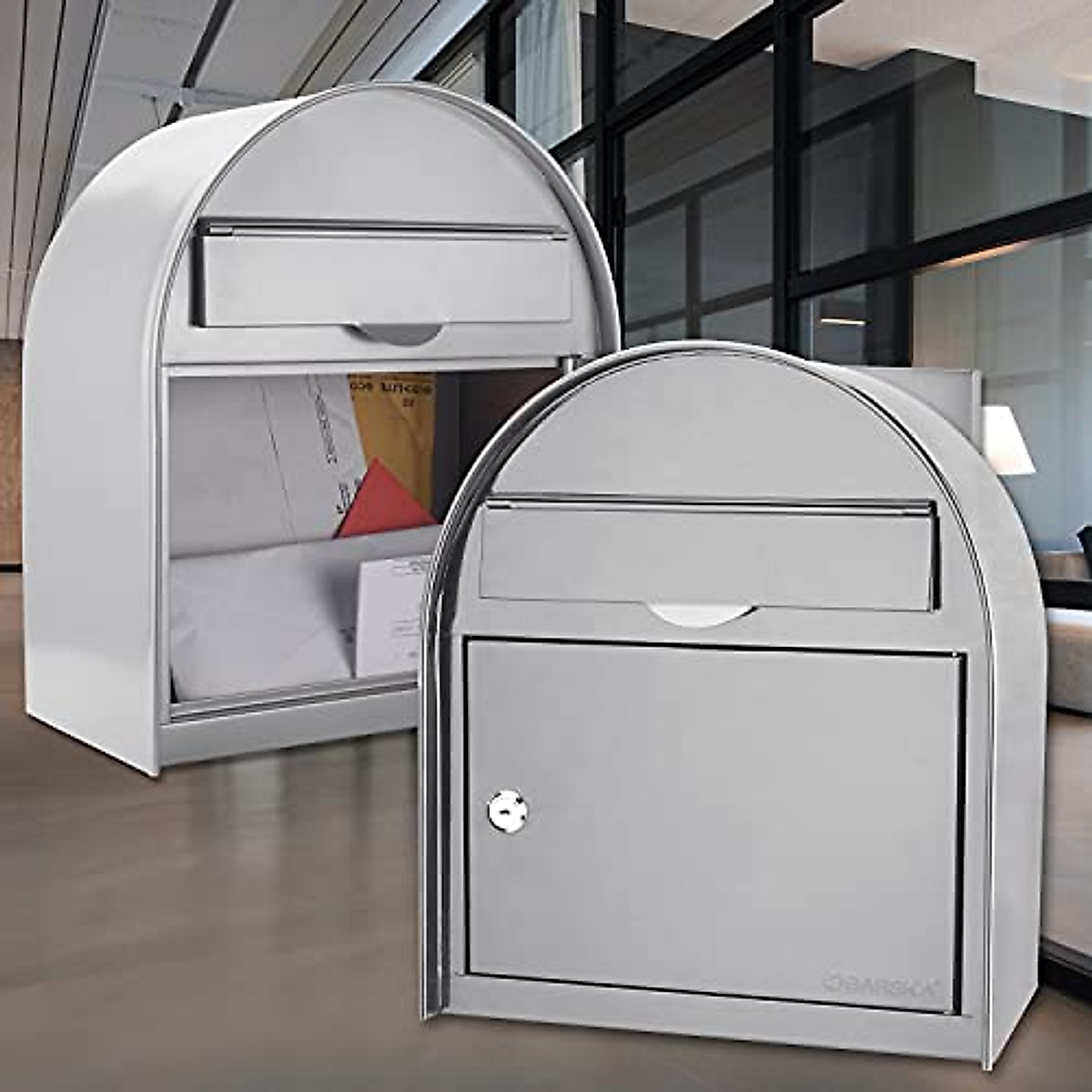 Barska Wall Mount Multi-Purpose Locking Mail Suggestion Drop Box with Key Lock for Home Office Classroom