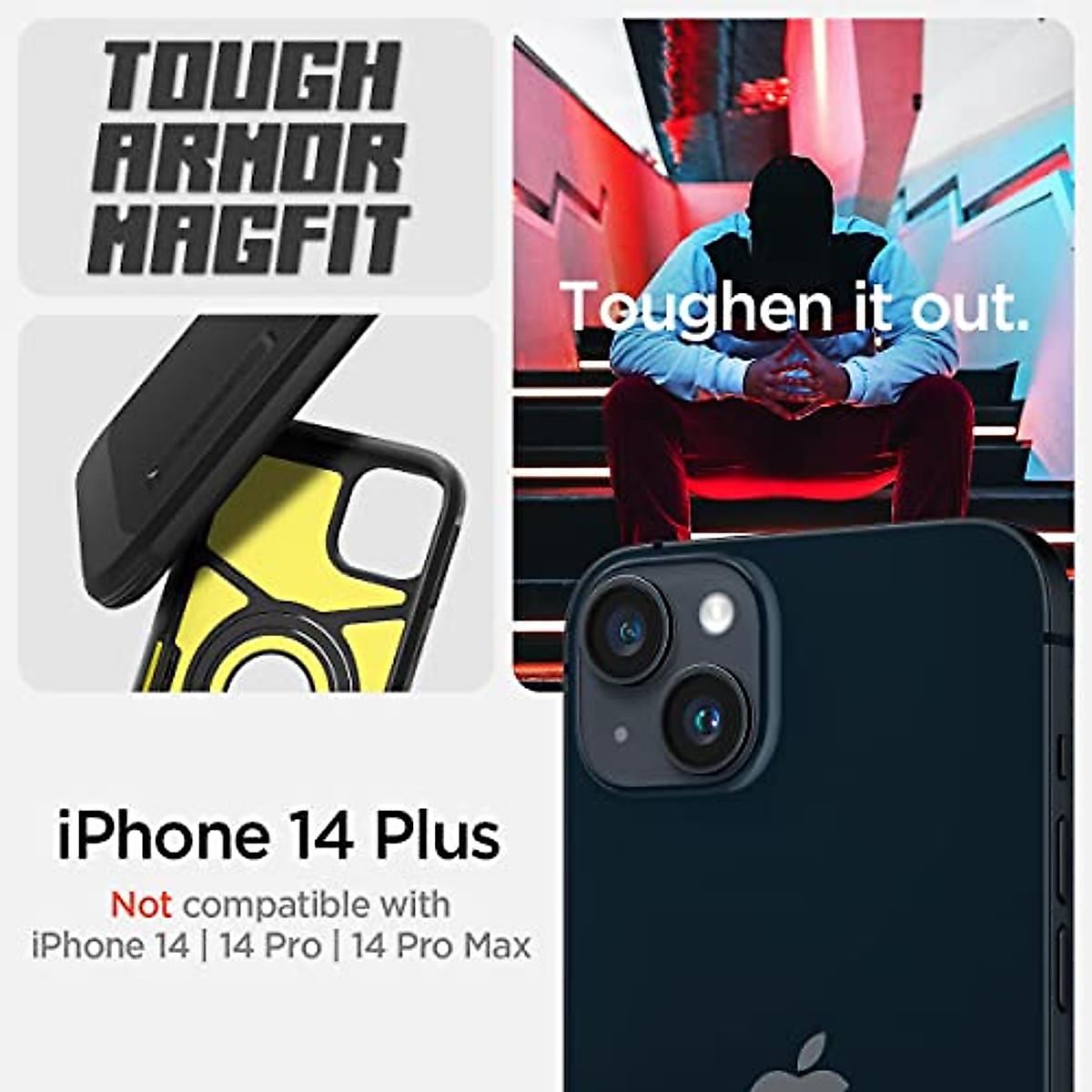 Spigen Tough Armor (MagFit) Compatible with MagSafe Designed for iPhone 14 Plus Case (2022) - Black