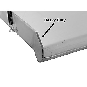 M.D.S Cuisine Cookwares Griddle Stainless Steel Flat Top With reinforced brackets under griddle-Heat Distributor Heavy Duty Comal Plancha 32" x17"