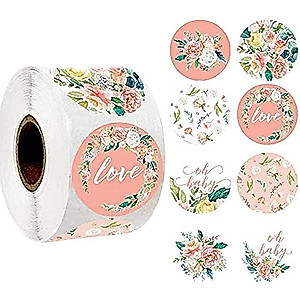 GUAGLL 3 Rolls Thank You Baking Sticker Cute Printing Sticker Label 1 Inch 500Pcs/Roll for Envelope Gift