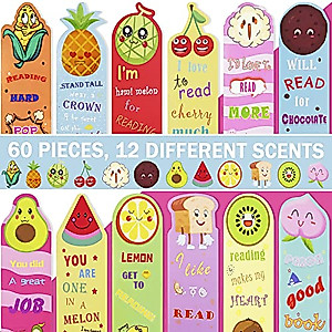 36 Pcs Scented Bookmarks for Kids, Fruit Bookmarks Scratch and Sniff Bookmarks Fruitmarks Bookmarks for Kids Bulk
