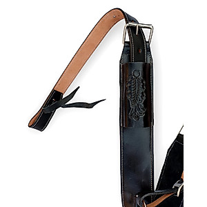 WEMBILS Horse Western Leather Complete Flank Cinch Set Rear Flank Back Cinch Girth Saddle Billets TACK Horse Cinches (Black)
