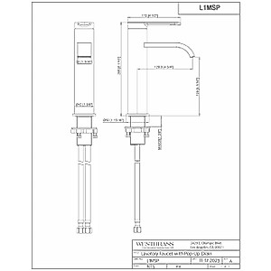 Westbrass L1MSP-62 8" Single Handle Lavatory Faucet with Pop-Up Drain Assembly, Matte Black
