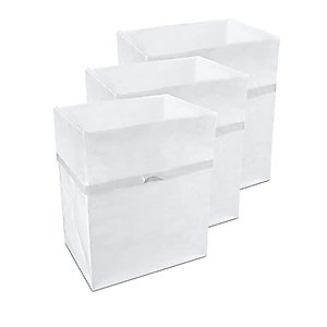 Clean Cubes 13 Gallon Trash Cans & Recycle Bins for Sanitary Garbage Disposal. Disposable Containers for Parties, Events, Recycling, and More. 3 Pack (White)