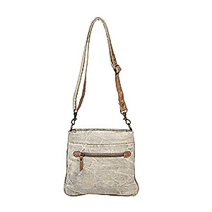 Myra Bag Hide & Floral Upcycled Canvas Crossbody Bag S-1202