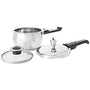 Vinod 1.5L Splendid Plus Handi Stainless Steel Pressure Cooker, 1.5-Liter