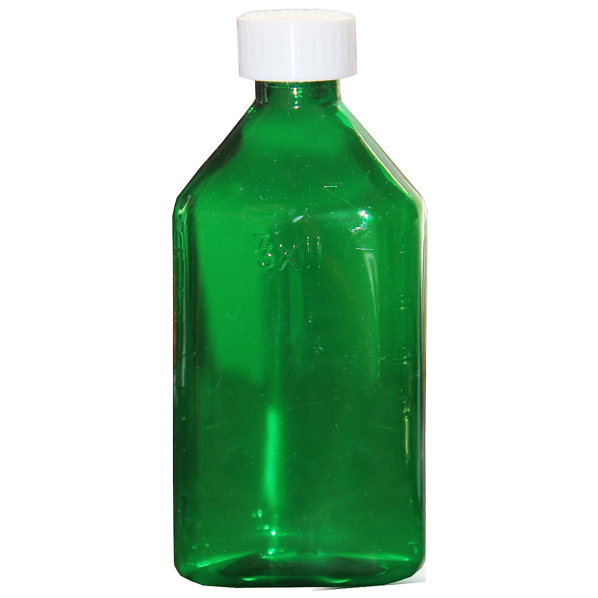 Pharmacy Oval Bottle Green 8 oz with CR Caps Included (QTY. 50) - Prescription Pharmacy Bottle, Pharmacy Container, Prescription Plastic Container by Sponix
