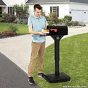 American Home Dig-Free Universal Mailbox Post for Standard Mailboxes - No Digging Needed Mailbox Post - Black
