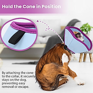 BARKLESS Dog Cone, Soft Cone for Puppies and Cats After Surgery to Stop Licking, Adjustable Elizabethan Collar, Neuter Cone of Shame Alternatives, Lightweight Dog Recovery Collar (Light Blue, S)