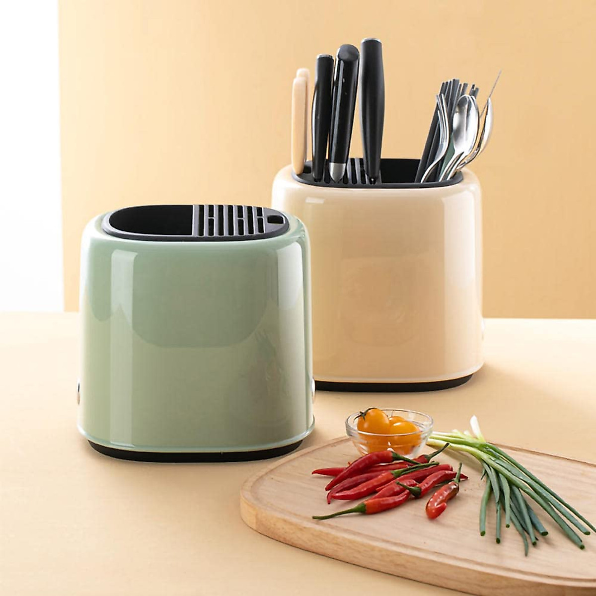 MYBAQ,Knife Blocks,Kitchen Knife Holder,Knife Storage,Knife Block,Knife Holder for Kitchen Counter,Kitchen Knife Storage,8.66" L*7.08" W*8.26" H,Suitable for Kitchen.
